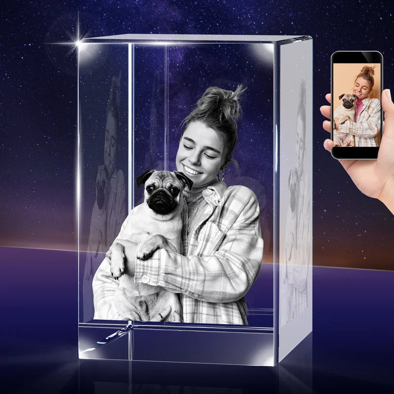 Personalised 3D Crystal Photo Gift – Stunning 3D Glass Picture Keepsake ...