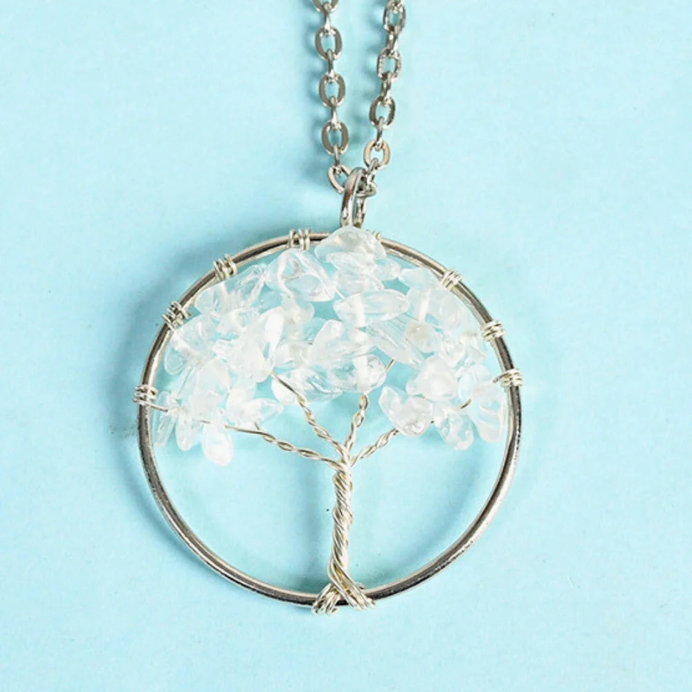 Clear Quartz Family Tree Crystal Necklace - Clarity & Unity – IfShe UK