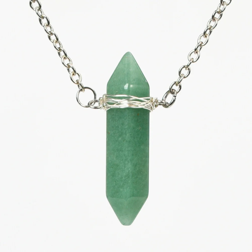 Green Aventurine Crystal Point Healing Necklace - Luck & Prosperity ...