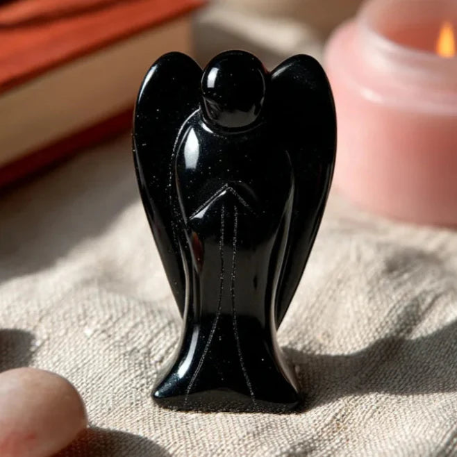 Obsidian Angel for Protection & Crystal Healing - 3 inches – IfShe UK