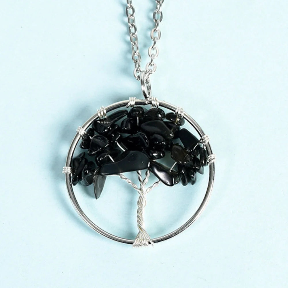 Obsidian Family Tree Crystal Necklace - Protection & Unity – IfShe UK