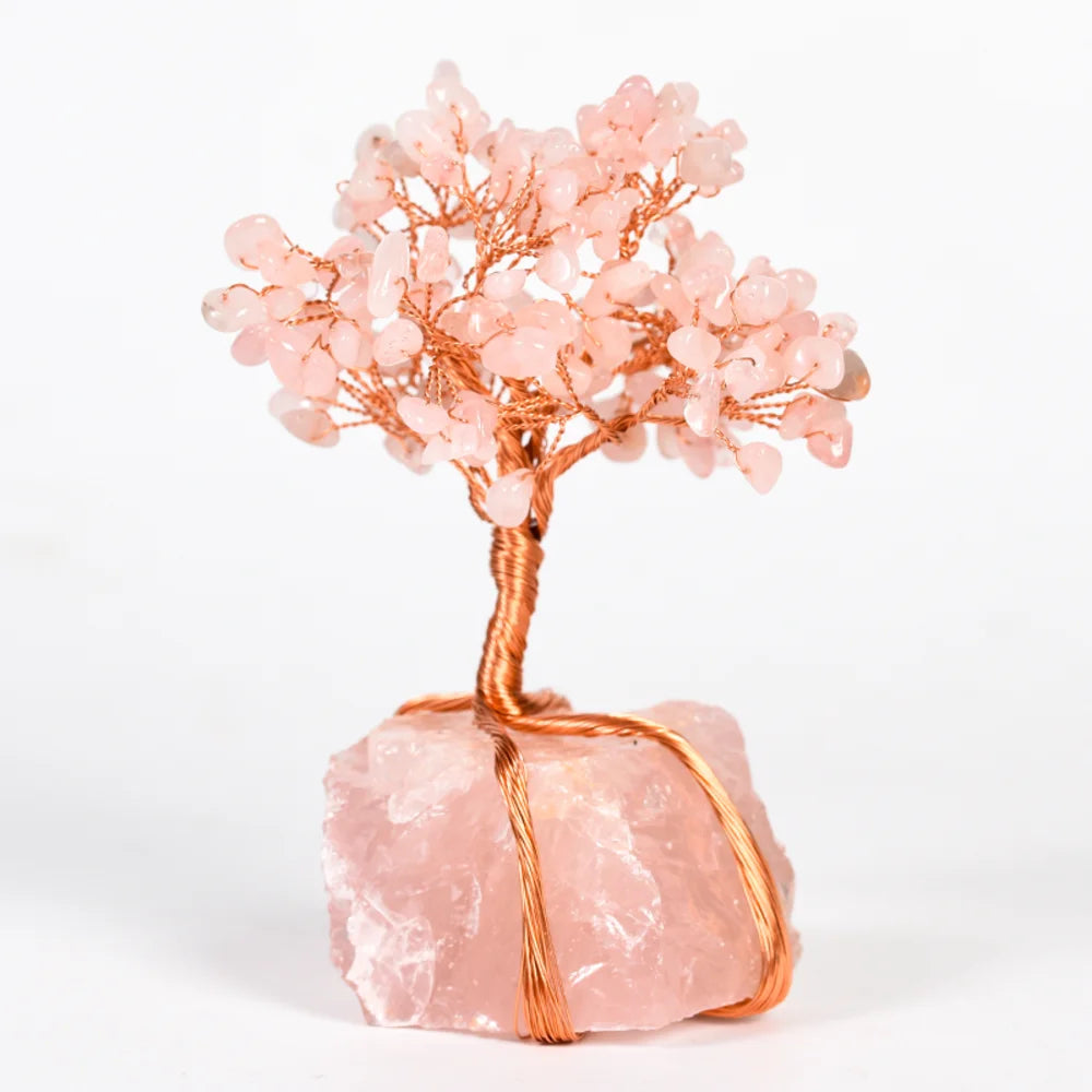 Rose Quartz Crystal Tree with Raw Rose Quartz Base - Love & Harmony ...
